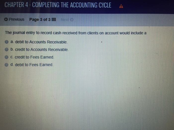 Solved CHAPTER 4- COMPLETING THE ACCOUNTING CYCLE A O | Chegg.com