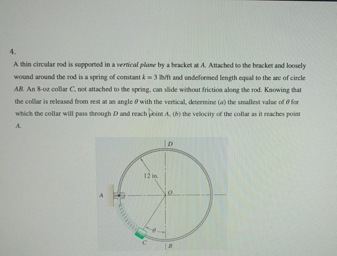 Solved 4. A thin circular rod is supported in a vertical | Chegg.com