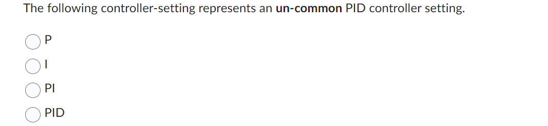 Solved The following controller-setting represents an | Chegg.com