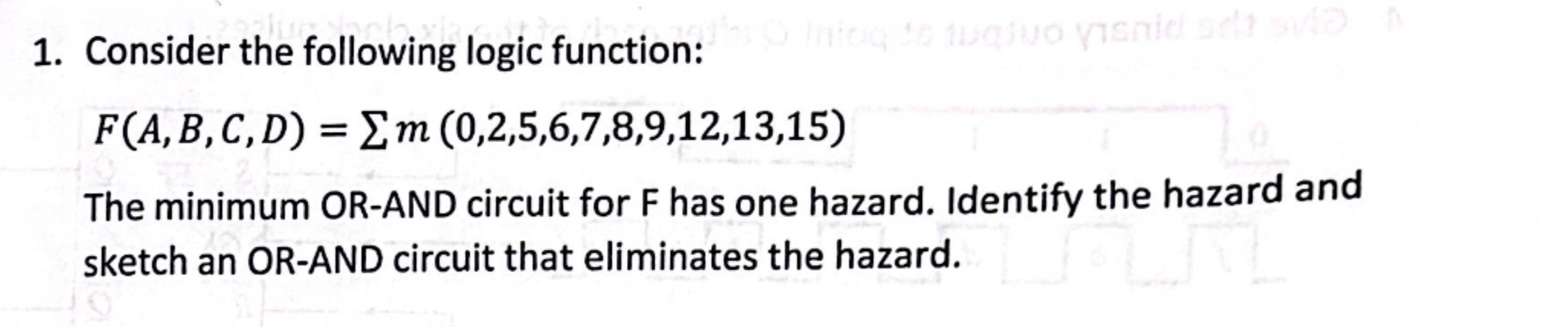 Consider the following logic | Chegg.com