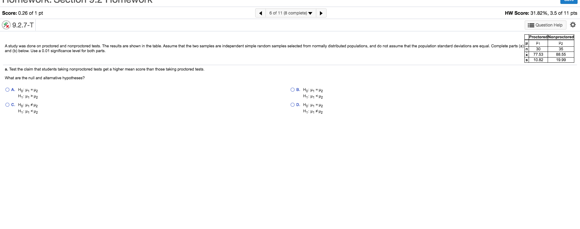 Solved The test statistic, t, is negative . (Round to | Chegg.com