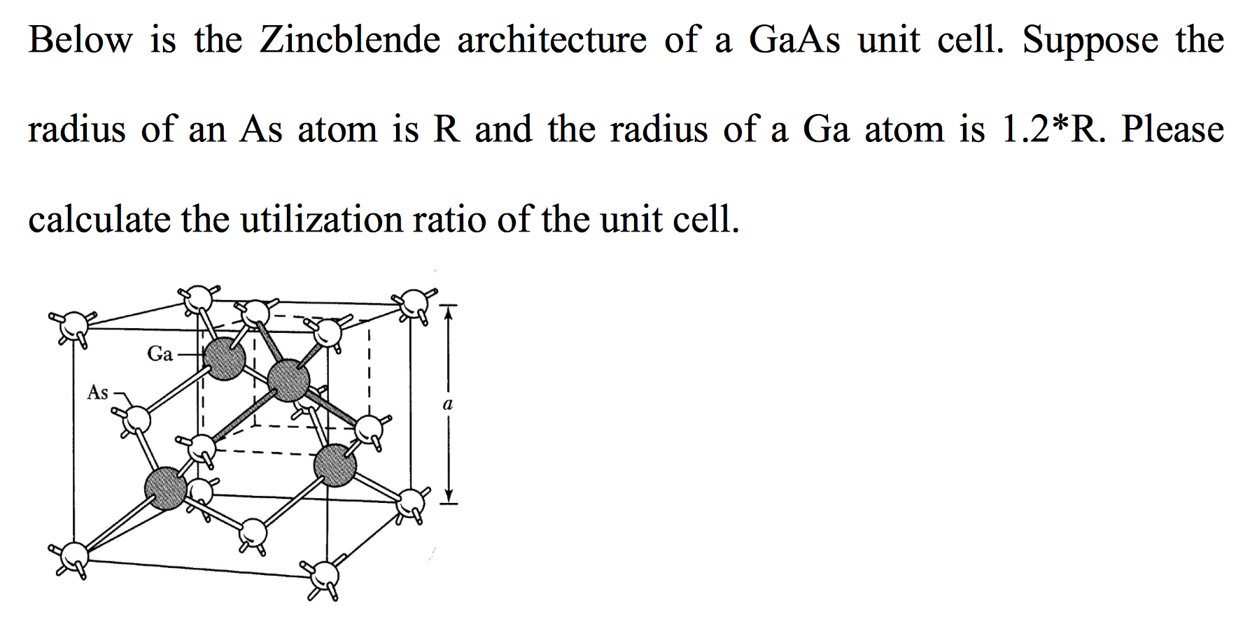Below is the Zincblende architecture of a GaAs unit | Chegg.com