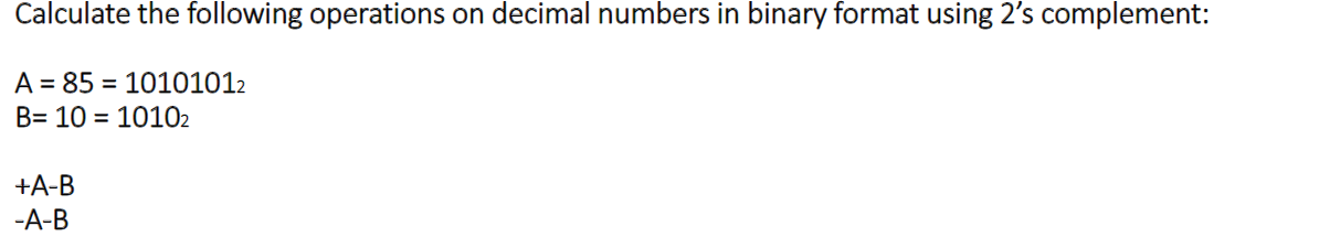 Solved Calculate the following operations on decimal numbers | Chegg.com