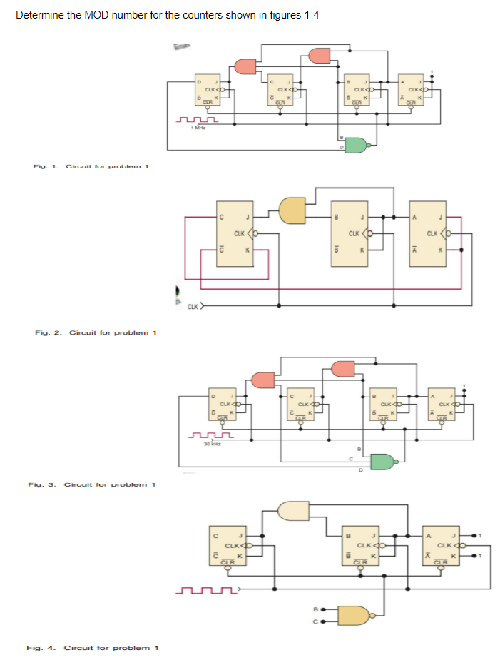 Solved Determine the MOD number for the counters shown in | Chegg.com
