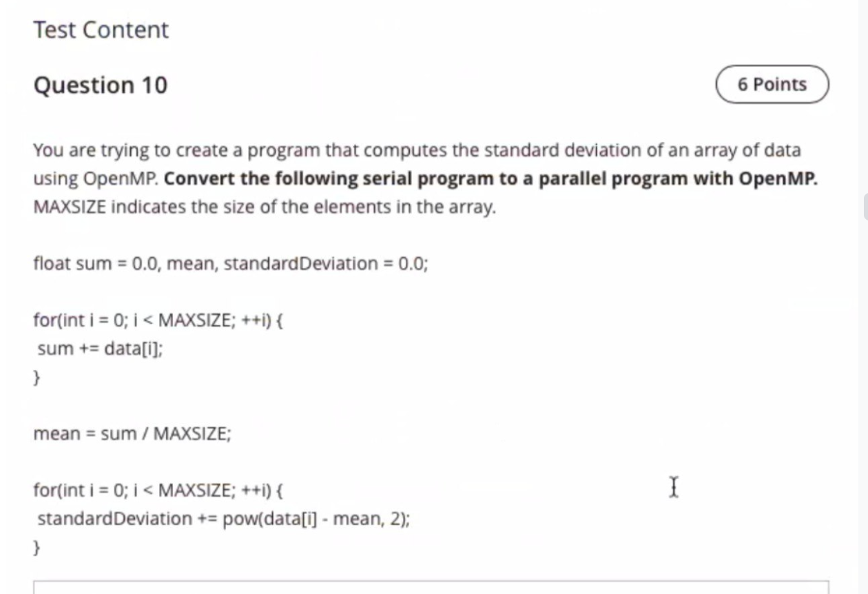 Solved Test Content Question 10 6 Points You are trying to | Chegg.com