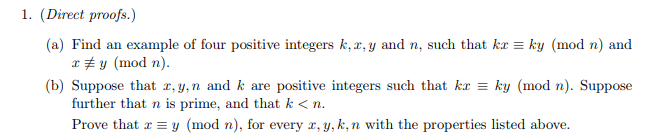 Solved 1. (Direct proofs.) (a) Find an example of four | Chegg.com