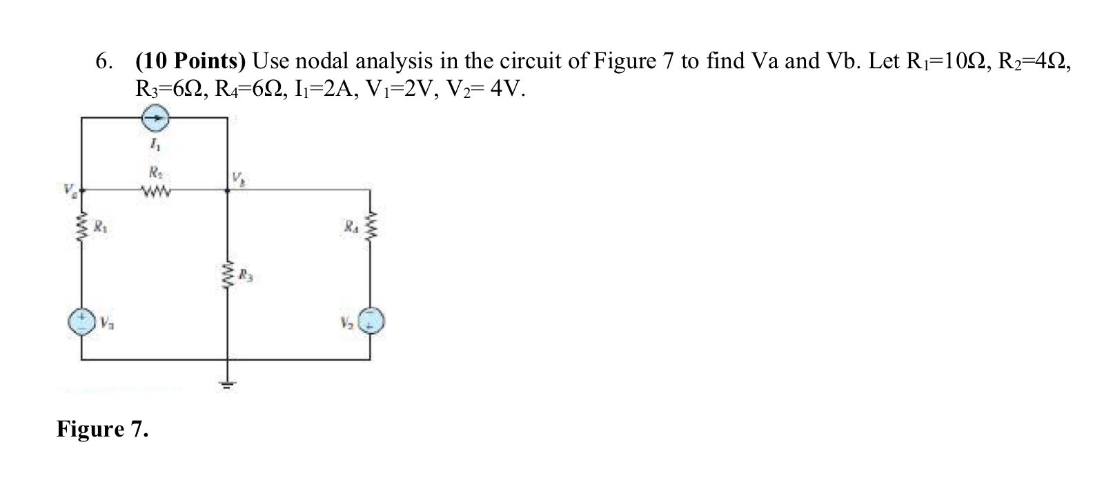Solved ( 10 ﻿Points) ﻿Use nodal analysis in the circuit of | Chegg.com