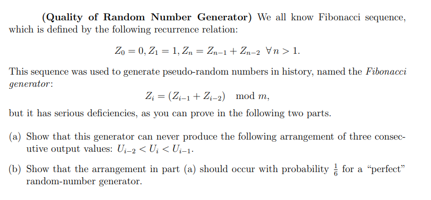 Solved (Quality of Random Number Generator) ﻿We all know | Chegg.com