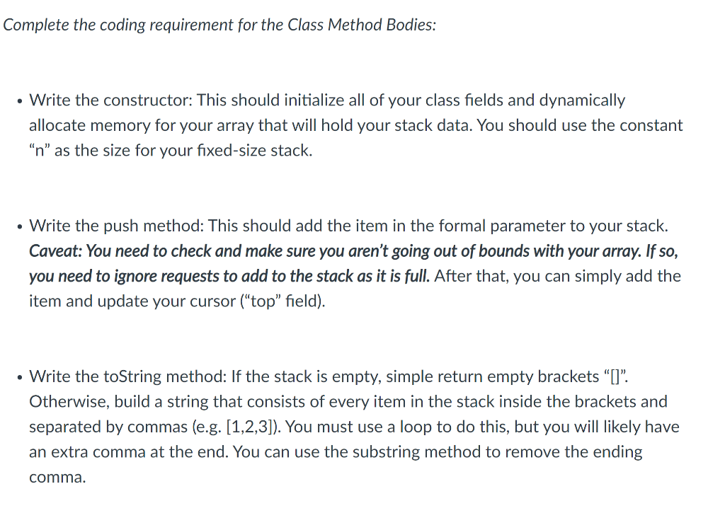 Solved Complete the coding requirement for the Class Method | Chegg.com