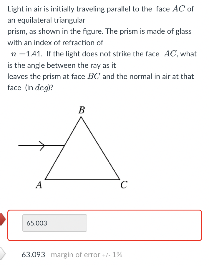 Solved Light in air is initially traveling parallel to the | Chegg.com