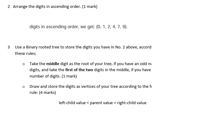 Solved 2 Arrange the digits in ascending order. (1 mark) | Chegg.com