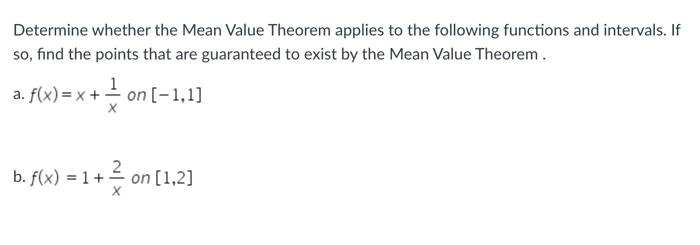 Solved Determine whether the Mean Value Theorem applies to | Chegg.com