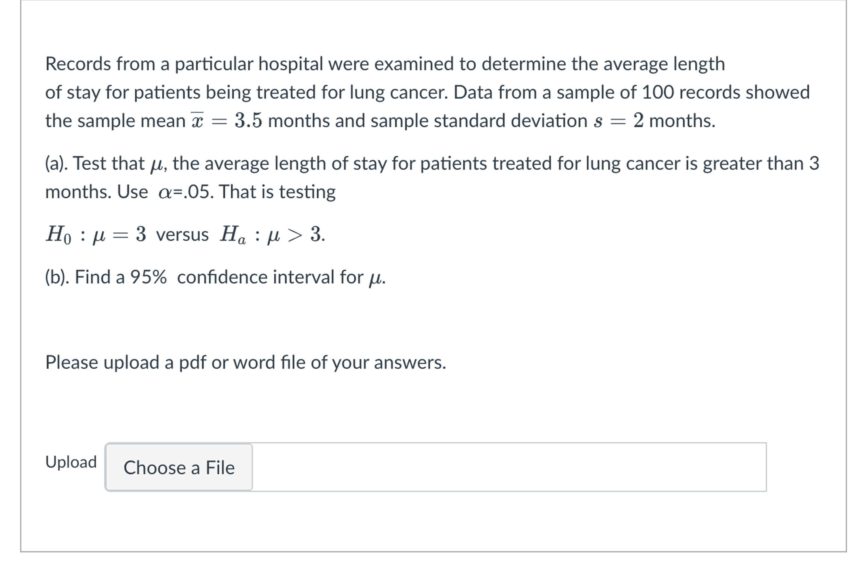 Solved Records from a particular hospital were examined to | Chegg.com