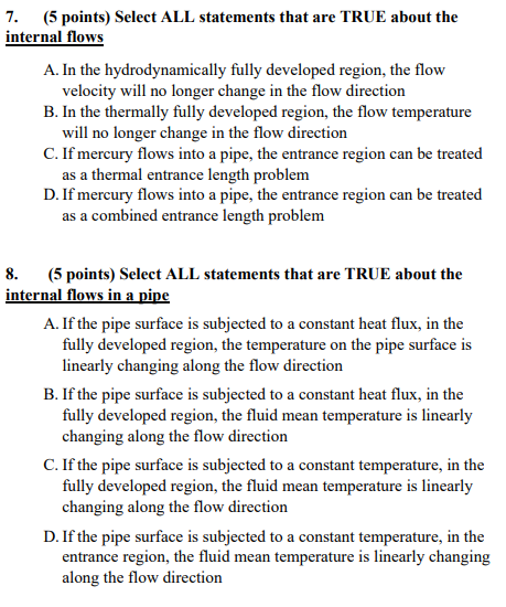 Solved 7. (5 points) Select ALL statements that are TRUE | Chegg.com