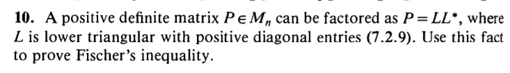 Solved 10. A positive definite matrix Pe M, can be factored | Chegg.com