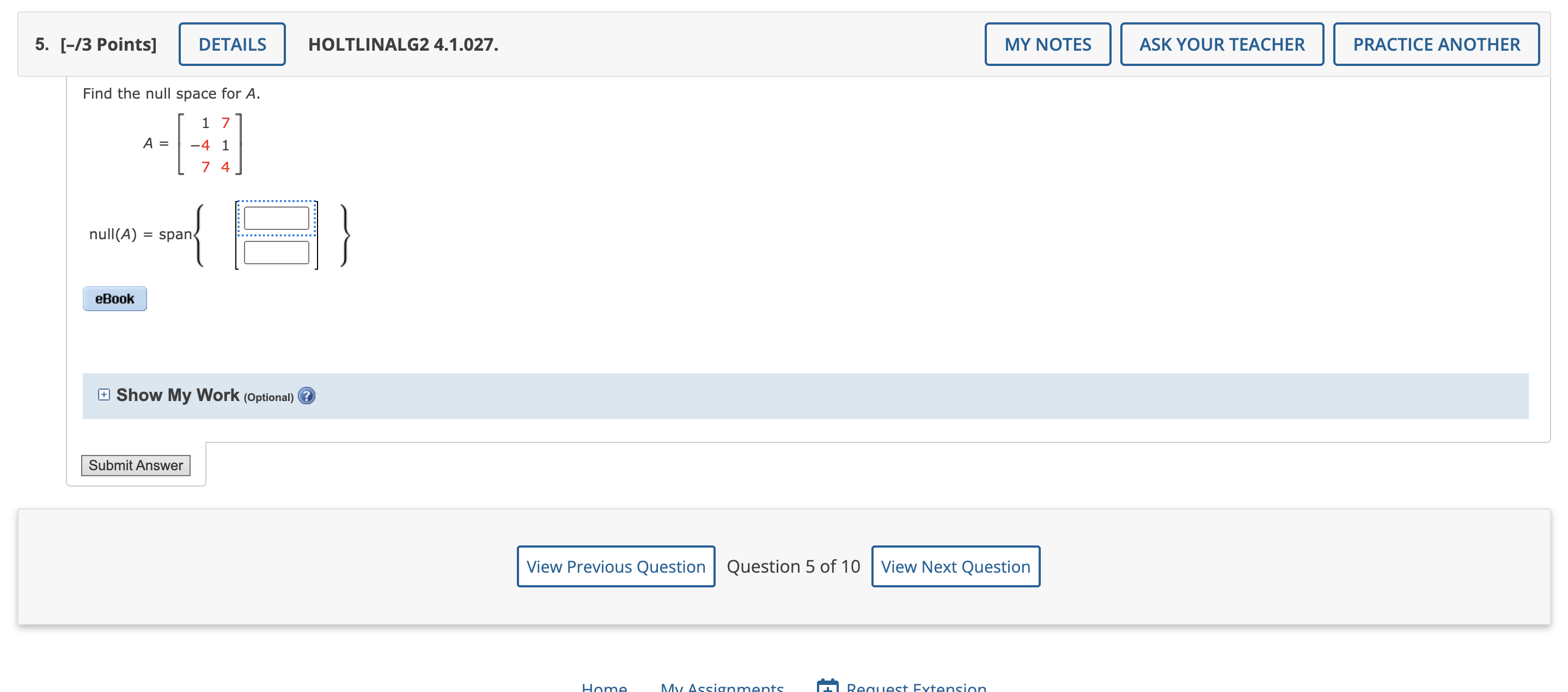 Solved Find the null space for A. | Chegg.com | Chegg.com