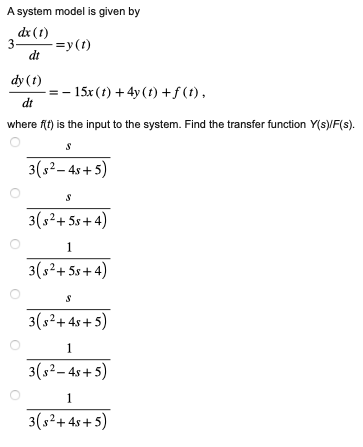 Solved A system model is given by | Chegg.com