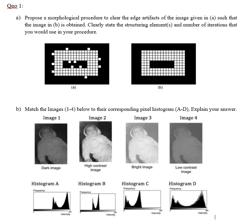 Solved Ono 1 A Propose A Morphological Procedure To Clear