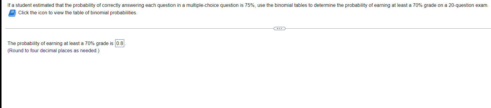 Solved Click the icon to view the table of binomial | Chegg.com