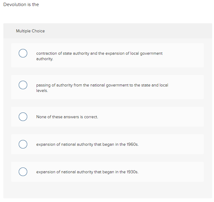 Solved Devolution is the Multiple Choice contraction of | Chegg.com