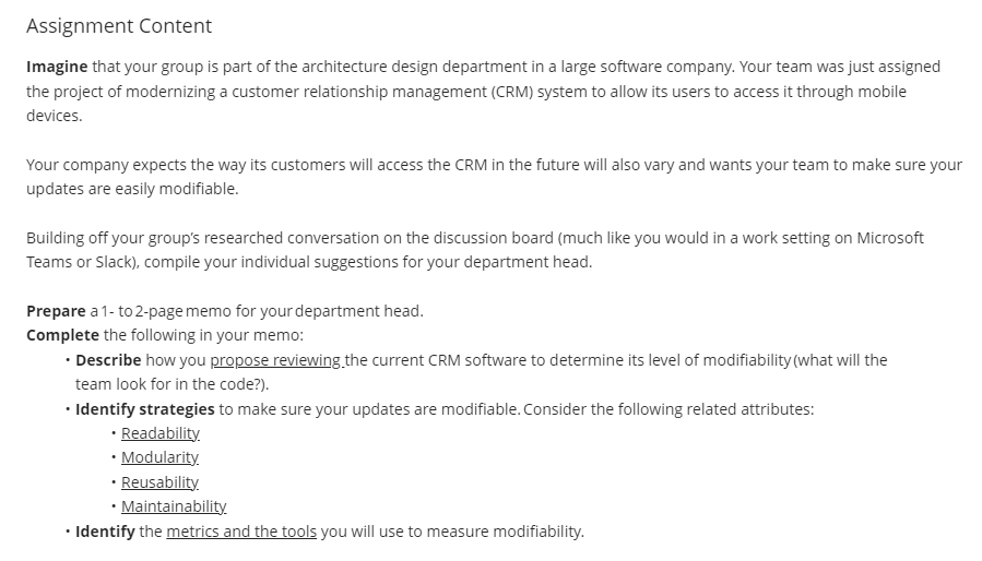 Solved Assignment Content Imagine that your group is part of | Chegg.com
