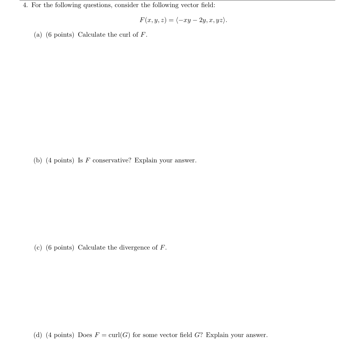 Solved For the following questions, consider the following | Chegg.com