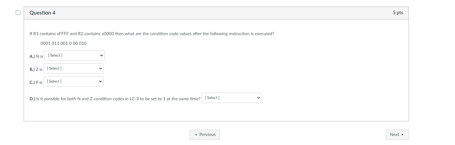 U Question 4 5 pts If R1 contains xFFFF and R2 | Chegg.com
