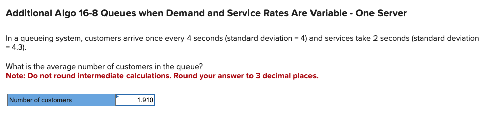 Additional Algo 16-8 Queues when Demand and Service | Chegg.com