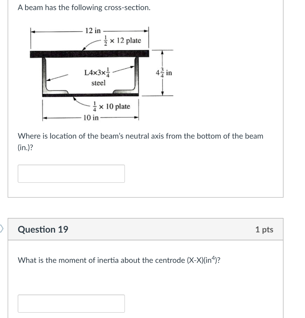 Solved A beam has the following cross-section. Where is | Chegg.com