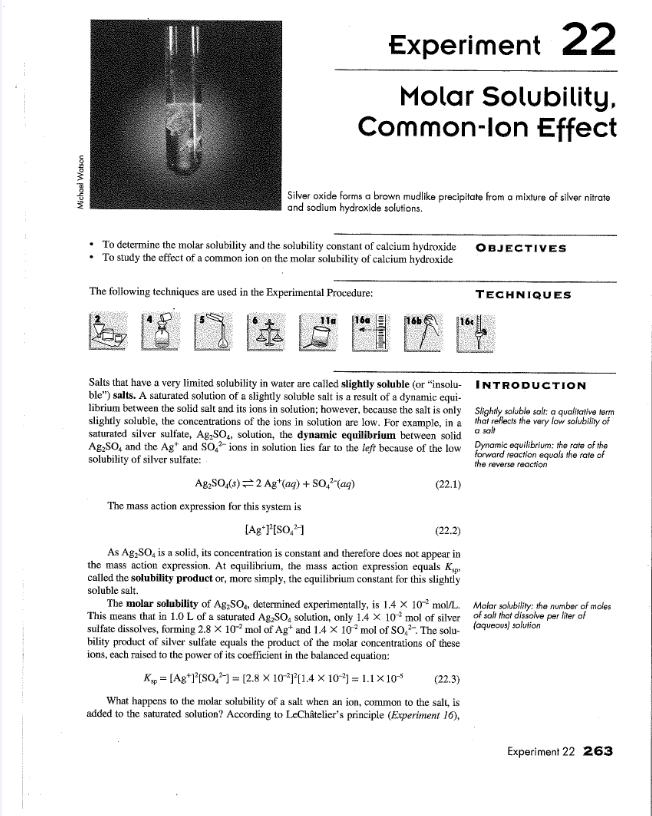 Solved 5. Experimental Procedure, Part 1.6 versus Part B.2. | Chegg.com