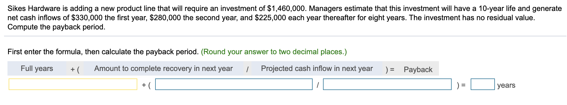 Solved Sikes Hardware is adding a new product line that will | Chegg.com