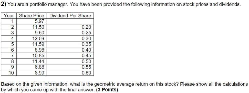 Solved Based on the given information, what is the geometric | Chegg.com