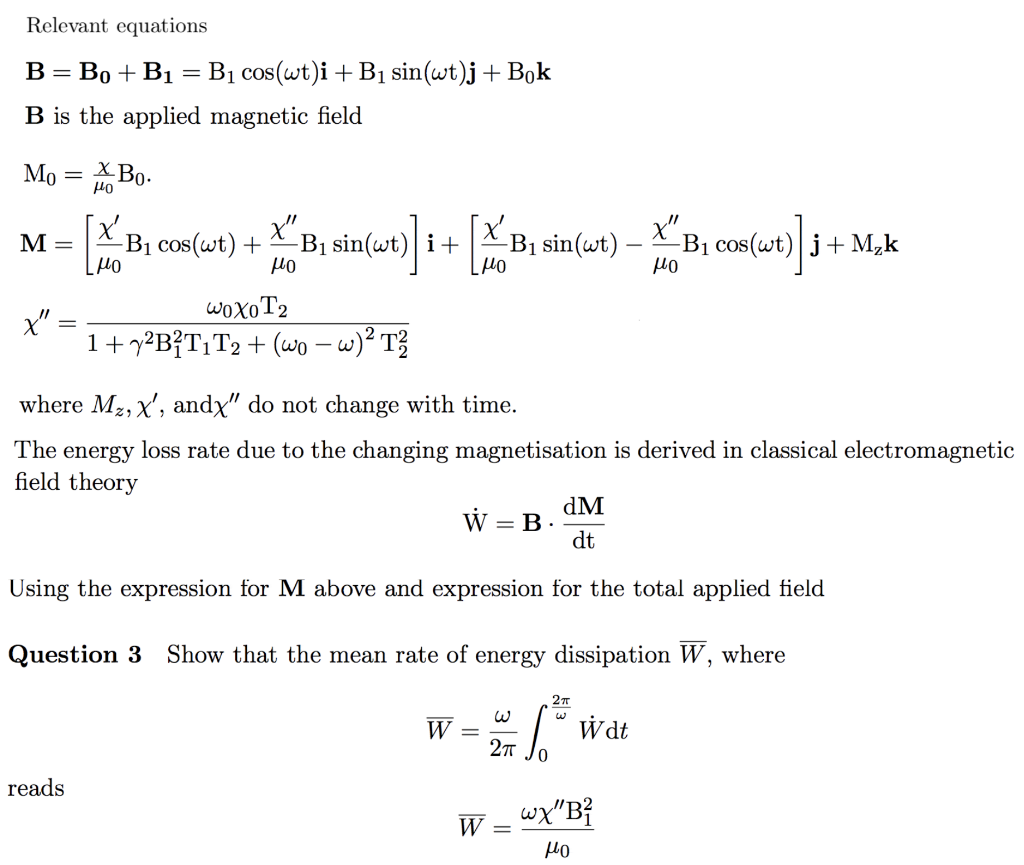 Solved Relevant equations B is the applied magnetic field μο | Chegg.com