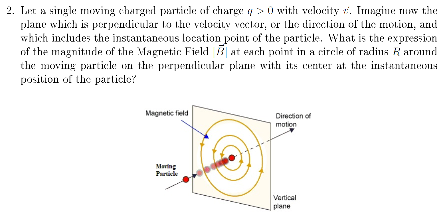 Solved 2. Let a single moving charged particle of charge q> | Chegg.com