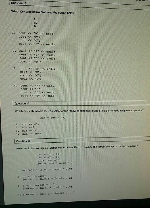 Solved Question 1 Which of the following is a valid variable | Chegg.com