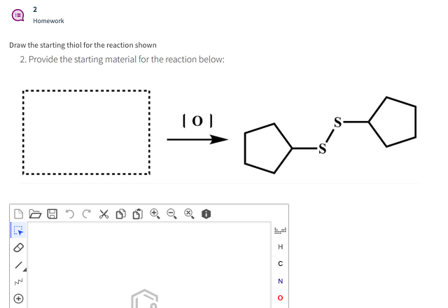 Solved Draw the starting thiol for the reaction shown 2. | Chegg.com