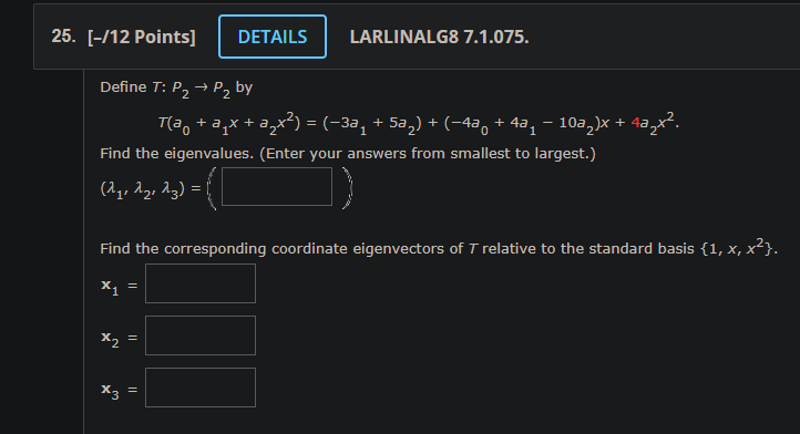 Solved Define T:P2→P2 by | Chegg.com