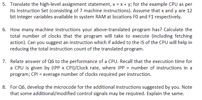 Solved 5. Translate the high-level assignment statement, x = | Chegg.com
