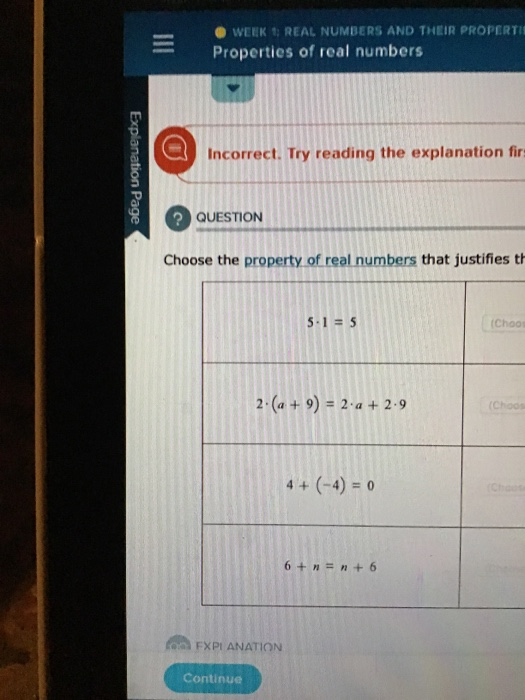 Solved wEEK 1; REAL NUMBERS AND THEIR PROPERTI Properties | Chegg.com