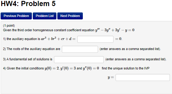 Solved HW4: Problem 5 Previous Problem Problem List Next | Chegg.com