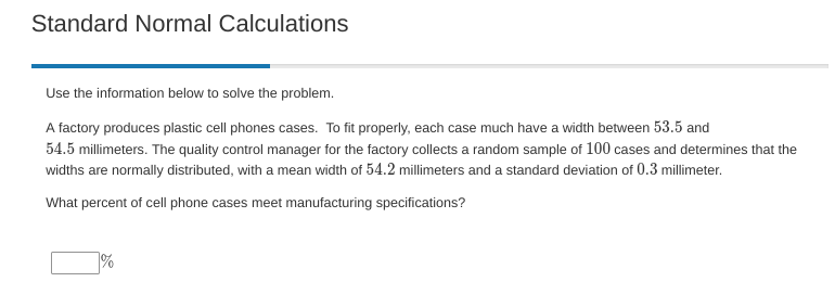 Solved Standard Normal Calculations Use the information | Chegg.com