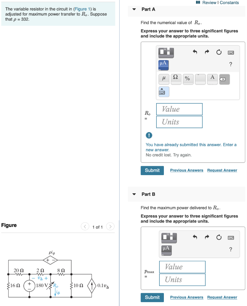 Solved Review Constants Part A The variable resistor in the | Chegg.com