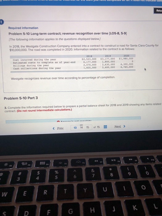 Required information Problem 5-10 Long-term contract; | Chegg.com