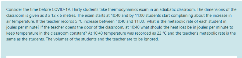 Solved Consider the time before COVID-19. Thirty students | Chegg.com