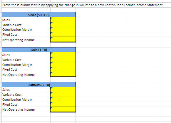 Solved Create a Contribution Format Income Statement for | Chegg.com