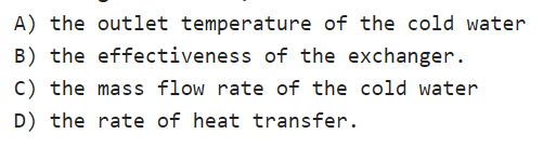 Solved Consider a water-to-water counterflow heat exchanger | Chegg.com