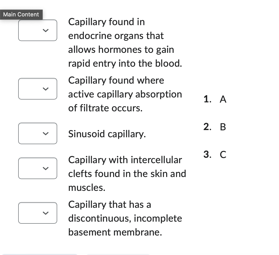 Solved Capillary found inendocrine organs thatallows | Chegg.com