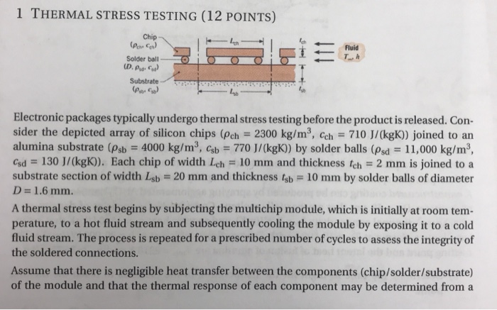Solved 1 THERMAL STRESS TESTING (12 POINTS) Ch Solder ball | Chegg.com