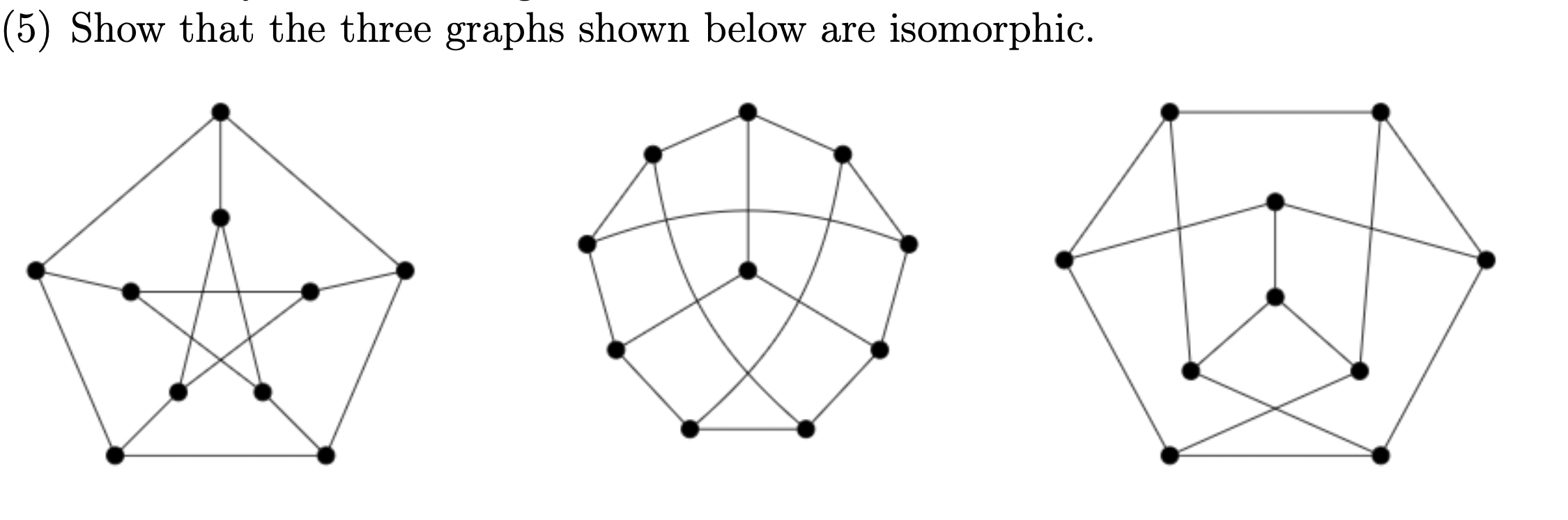 Solved 5) Show that the three graphs shown below are | Chegg.com