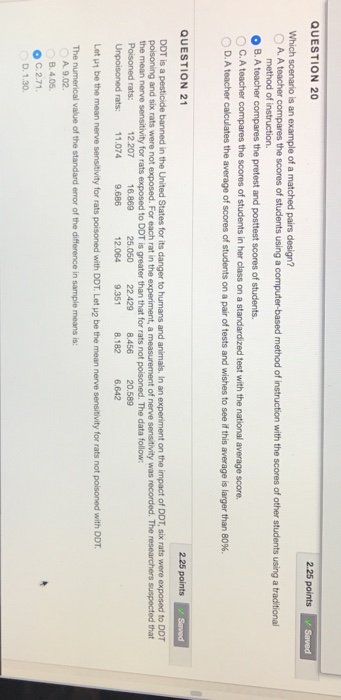 Solved Which scenario is an example of a matched pairs | Chegg.com